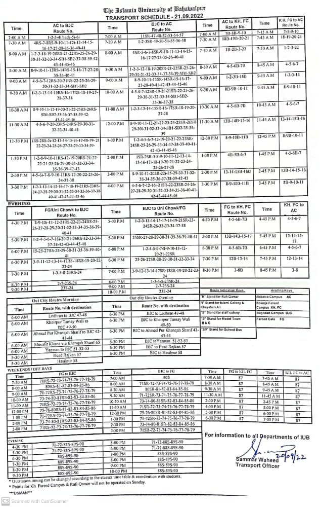 University Transport - IUB - The Islamia University of Bahawalpur