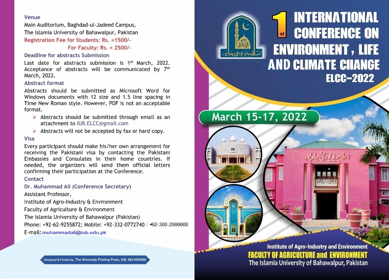 1st International Conference on Environment, Life and Climate Change ...